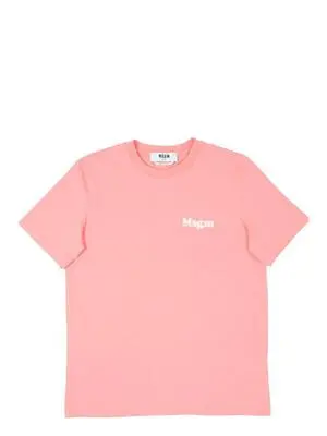 MSGM Logo Short Sleeve T-shirt - Pink