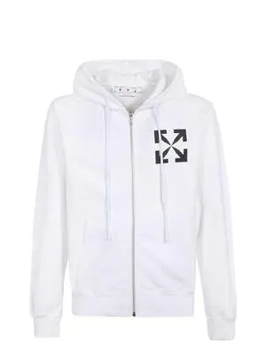 Off-White Zip Up Hoodie - White