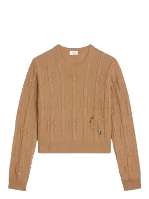 CELINE Celine Cashmere Crewneck Sweater With Chains Motif