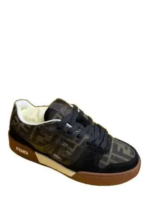 Fendi Low Top Sneakers With Tie Fastening - Black