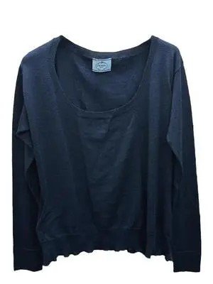 Prada Long-sleeved Knitted Top - Blue