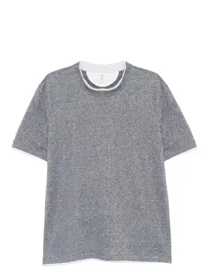 Brunello Cucinelli Layered Effect Crewneck T-shirt - Gray