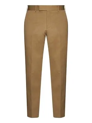 PT TORINO Cotton-blend Tailored Trousers - Brown
