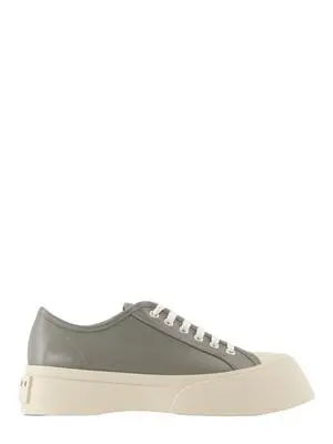 Marni Logo Patch Lace-up Sneakers - Neutral Grey