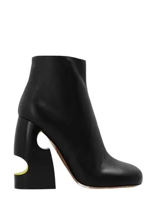 Off-White Cut-out Zip-up Ankle Boots - Black