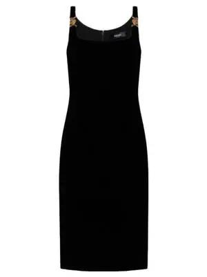 Versace Sleeveless Velvet Dress - Black