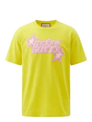 Gucci Sequin Embellished Cotton T-shirt - Yellow