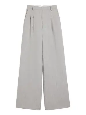 Ami Pleated Wide-leg Palazzo Pants - Gray