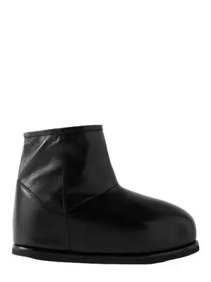 Amina Muaddi Amina Muaddi Heidi Shearling-Lined Leather Boots Black