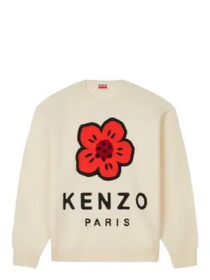 Kenzo Boke Flower Intarsia Knit Jumper - Off White
