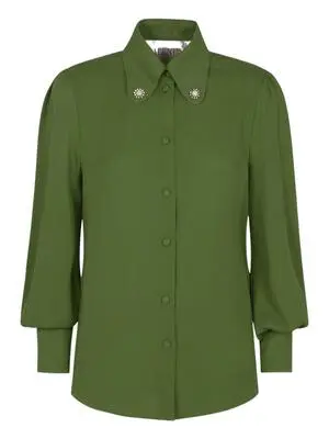 Valentino Garavani Embellished Button-up Shirt - Green