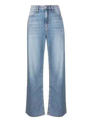 Rag & Bone Mid-rise Wide-leg Jeans - Blue
