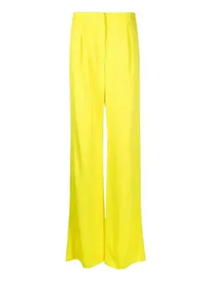 MSGM Wide Leg Logo Casual Pants - Yellow