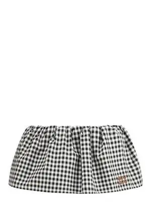 Miu Miu Checked Mini Skirt - Gray