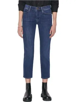 FRAME High-waisted Straight-leg Jeans - Blue