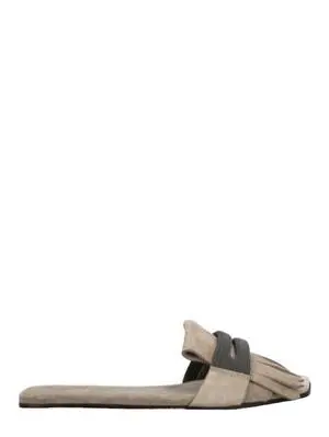 Brunello Cucinelli Embellished Slip-on Sandals - Nude