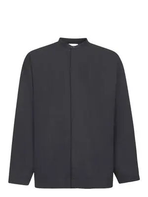 Studio Nicholson Oversized Grandad Collar Shirt - Black