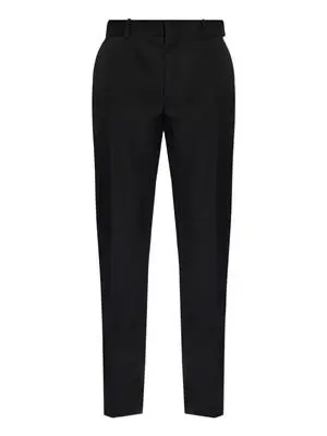 Alexander McQueen Mid-rise Straight-leg Tailored Trousers - Black