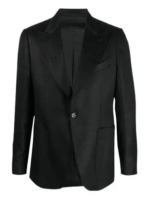 LARDINI Logo Charm Single-breasted Blazer - Black