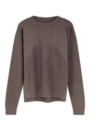 Rick Owens Ribbed Crew Neck Knitted Sweater - Brown