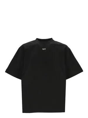 Off-White Logo Embroidered Crewneck T-shirt - Black
