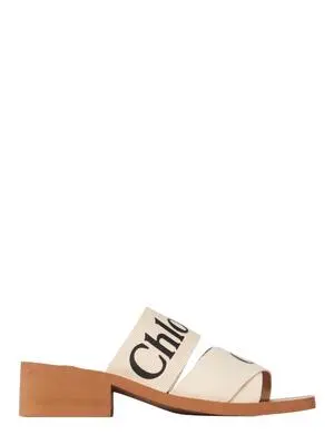 Chloé Woody Heeled Mules - Nude