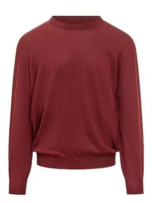 Brunello Cucinelli Round Neck Long Sleeve Sweater - Red