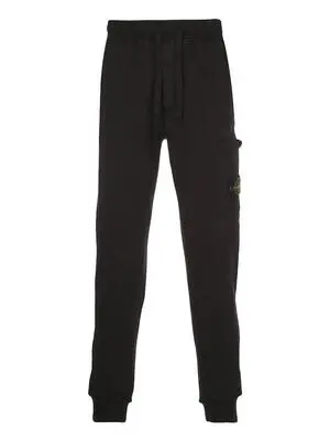 Stone Island Compass-badge Tapered Pants - Black