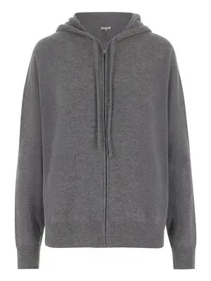 THE ROW Drawstring Hood Zip-front Cardigan - Grey