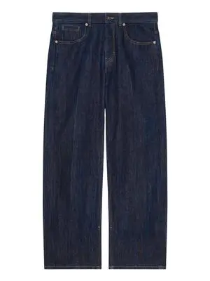 Givenchy Logo Patch Wide-leg Jeans - Dark Blue