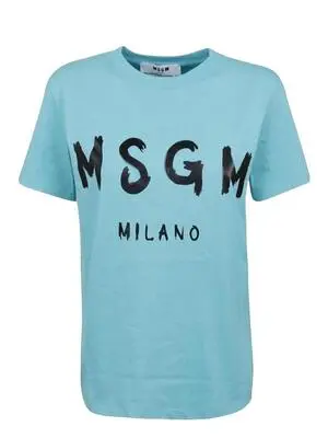 MSGM MSGM Logo T-Shirt Blue