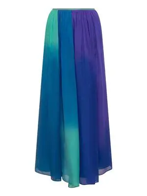 FORTE_FORTE High-waisted Pleated Maxi Skirt - Blue