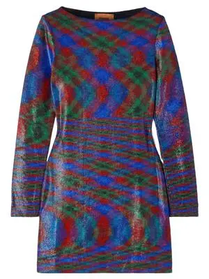Missoni Metallic Striped Mini Dress - Blue