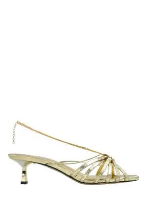 GOLDEN GOOSE Golden Goose Deluxe Brand Nico Chain Link Detail Sandals Gold