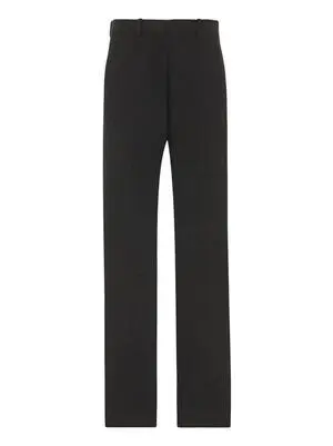 THE ROW Selvie Low Rise Straight Leg Trousers - Mixed Dark Brown