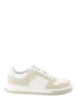 Ami Logo Embossed Low-top Sneakers - White/frankincense