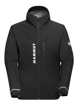 MAMMUT Hooded Logo Print Jacket - Black