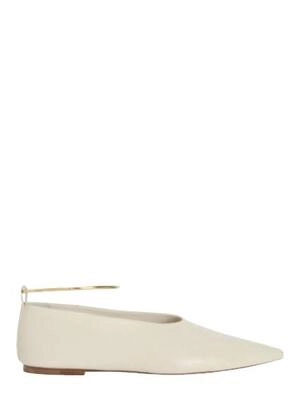 JIL SANDER Jil Sander Pointed Toe Ballerinas With Detachable Metal Anklet Bone