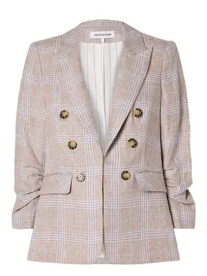 Veronica Beard Veronica Beard Beacon Dickey Gathered Checked Blazer Multi