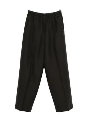 Ami Logo Detailed Wide-leg Trousers - Grey