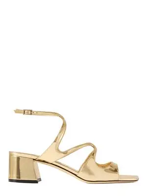 JIMMY CHOO Azilia 45 Mirrored-leather Sandals - Nude