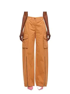 Stella McCartney Straight-leg Ankle-zip Cargo Pants - Brown