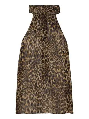 NILI LOTAN Alla Tie-neck Halterneck Top - Brown