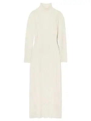 Ulla Johnson Kassia Pointelle-knit Alpaca-blend Turtleneck Maxi Dress - Ivory