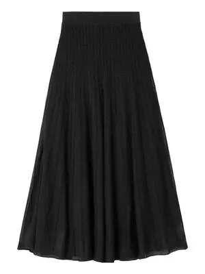 KHAITE Khaite Dawn Pointelle-Knit Midi Skirt
