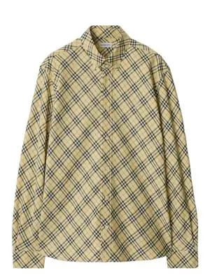Burberry Logo Embroidered Checked Shirt - Grain