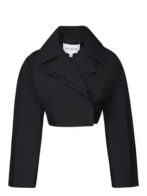 Alaïa Cropped Double-breasted Jacket - Black