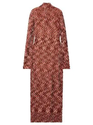 Missoni Space-dyed Wool-blend Midi Dress - Brown