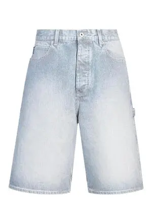 Hugo Boss Striped Pattern Cargo Shorts - Blue