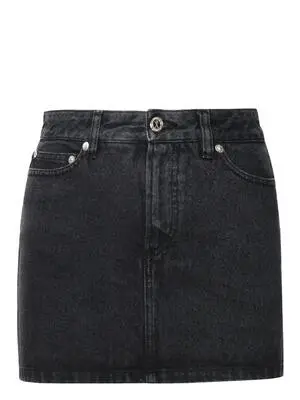 A.p.c. Washed Denim Mini Skirt - Black